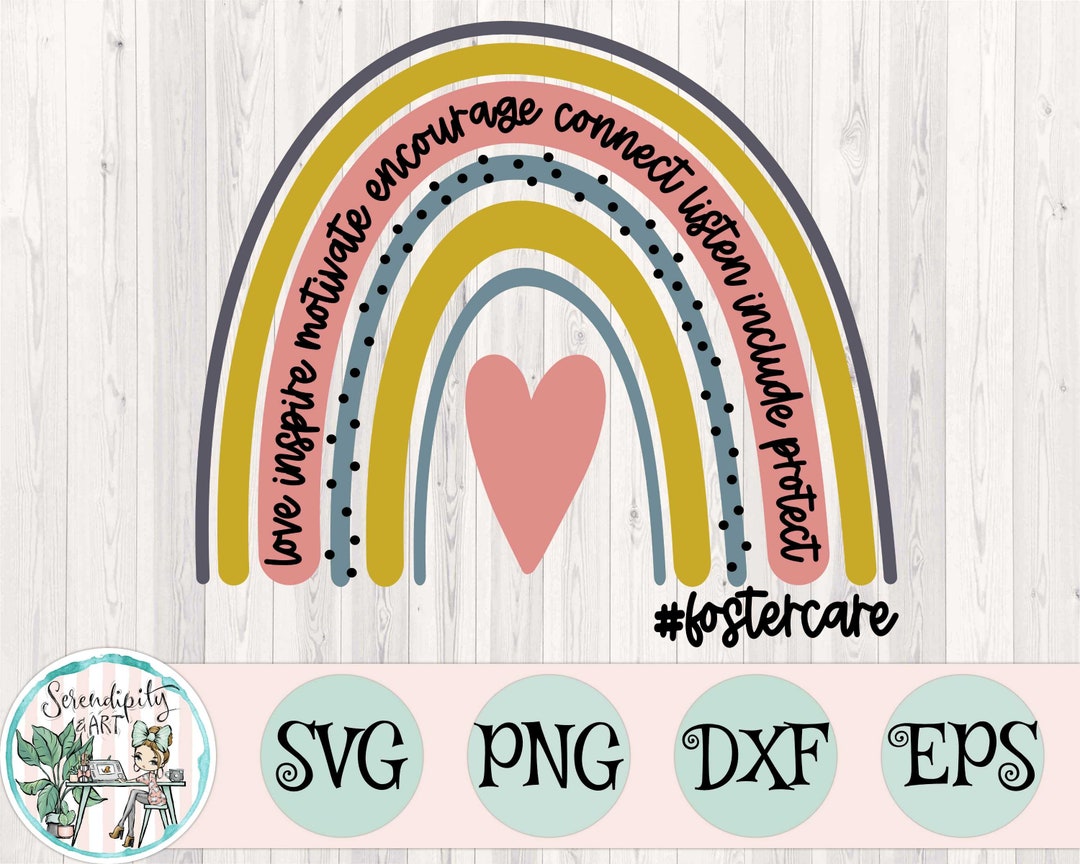 Foster Care Rainbow - Svg - Png - Dfx - Eps Files for Cutting Machines ...