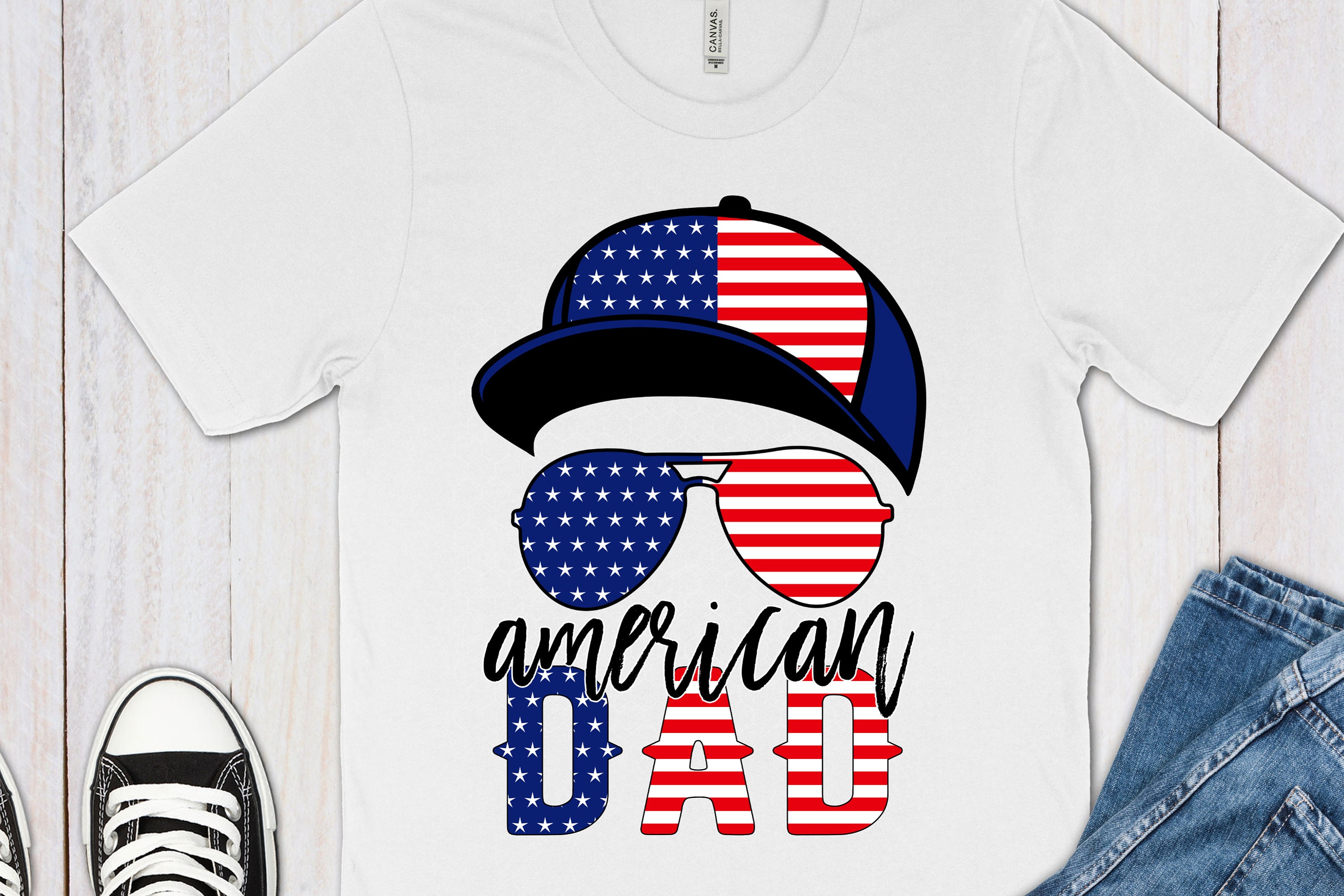 American Dad With Hat - Stars and Stripes - PNG - Sublimation - Digital ...