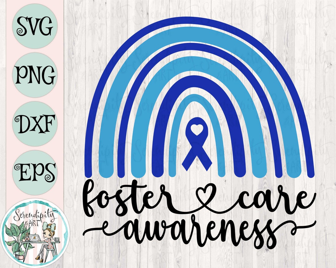 Foster Care Awareness Boho Rainbow - Svg - Png - Dfx - Eps Files for ...
