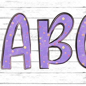 Easter Spring Doodle Alphabet Set - Accessories Included - PNG ...