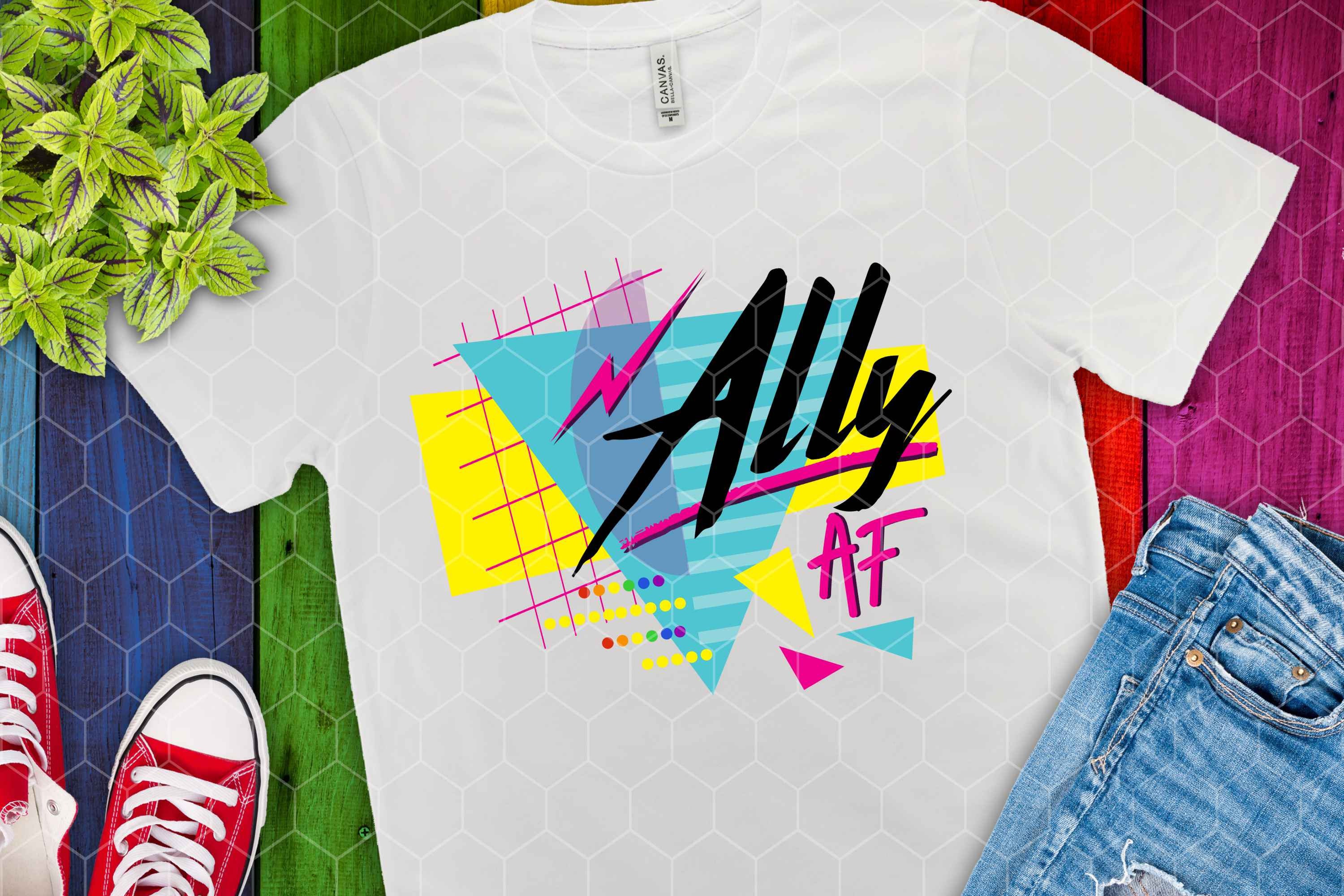 LGBTQ Ally AF - 90s Retro - PNG - Digital Download - Sublimation ...