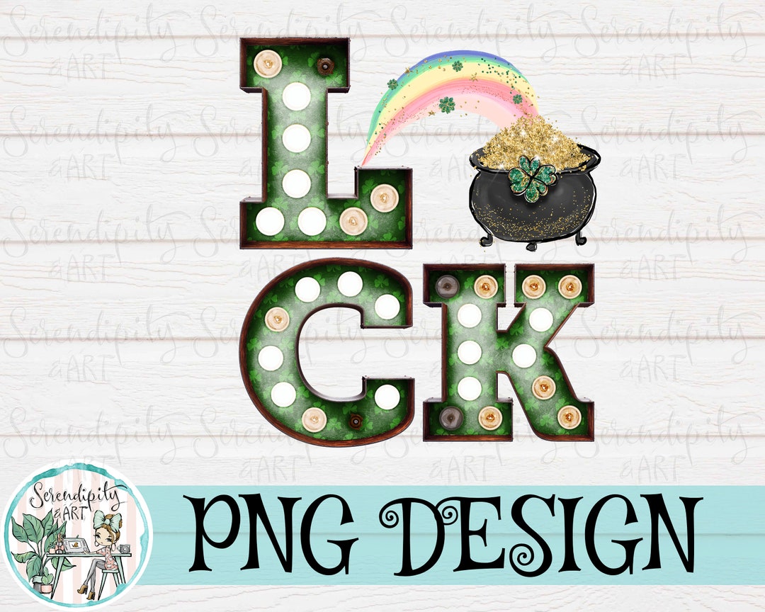 LUCK - Rainbow Pot of Gold PNG - Sublimation - St. Patrick's Day ...