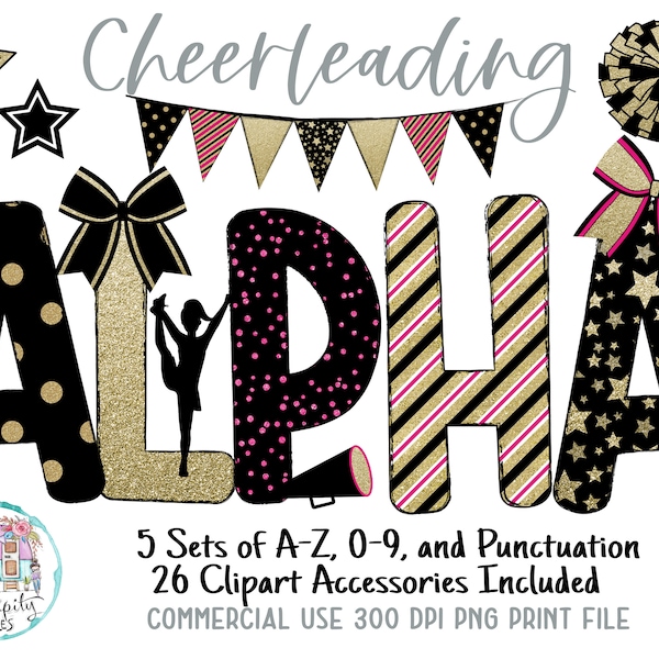Cheerleading Elements Clipart - Etsy