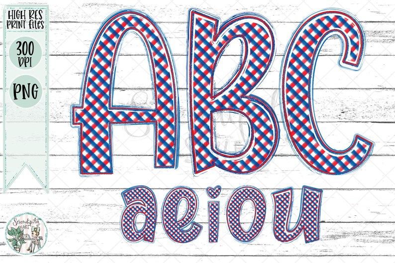 Patriotic Doodle Alphabet Set Clipart Accessories Included - Etsy