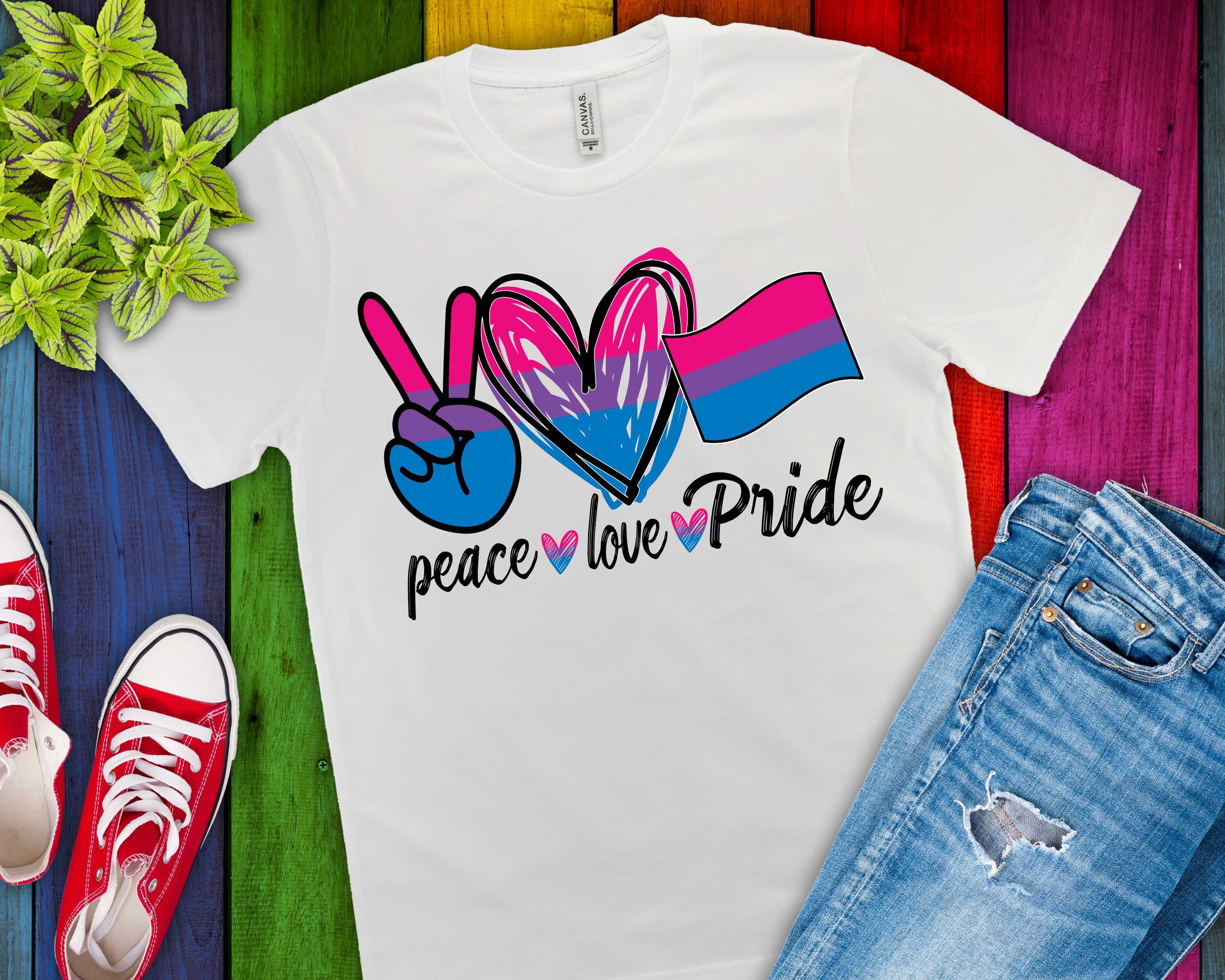 Peace Love Pride - Bisexual Flag - PNG - Sublimation - Digital Download ...