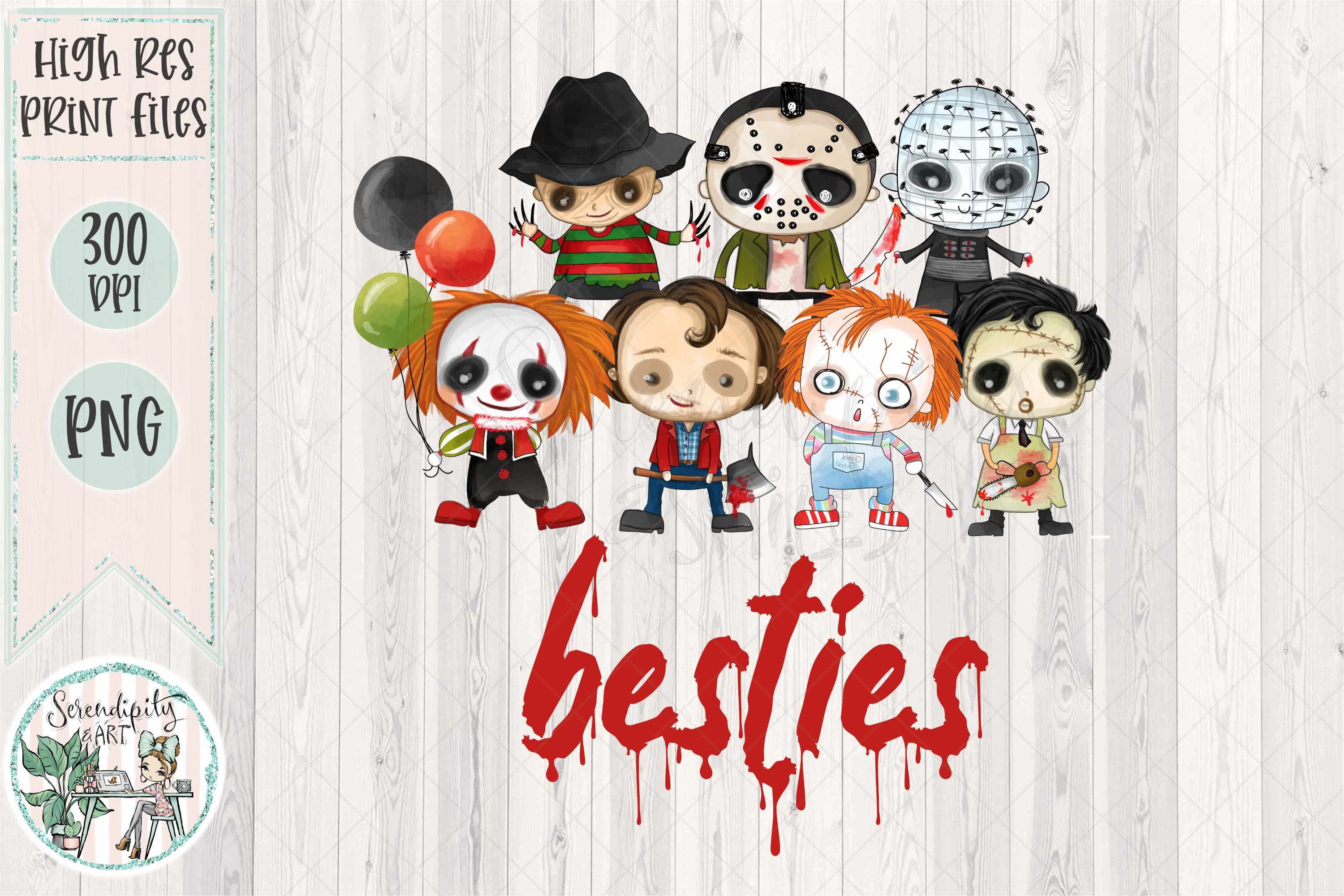 Besties Horror Boys PNG Sublimation or Print Digital | Etsy