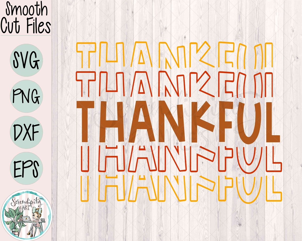 Thankful Svg-png-dfx-eps Files for Cutting Machines Cameo - Etsy