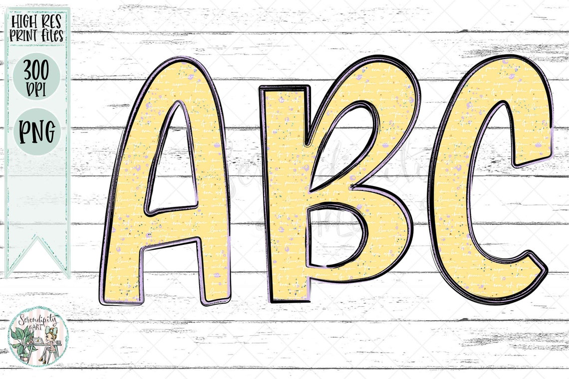 Easter Spring Doodle Alphabet Set Accessories Included PNG - Etsy