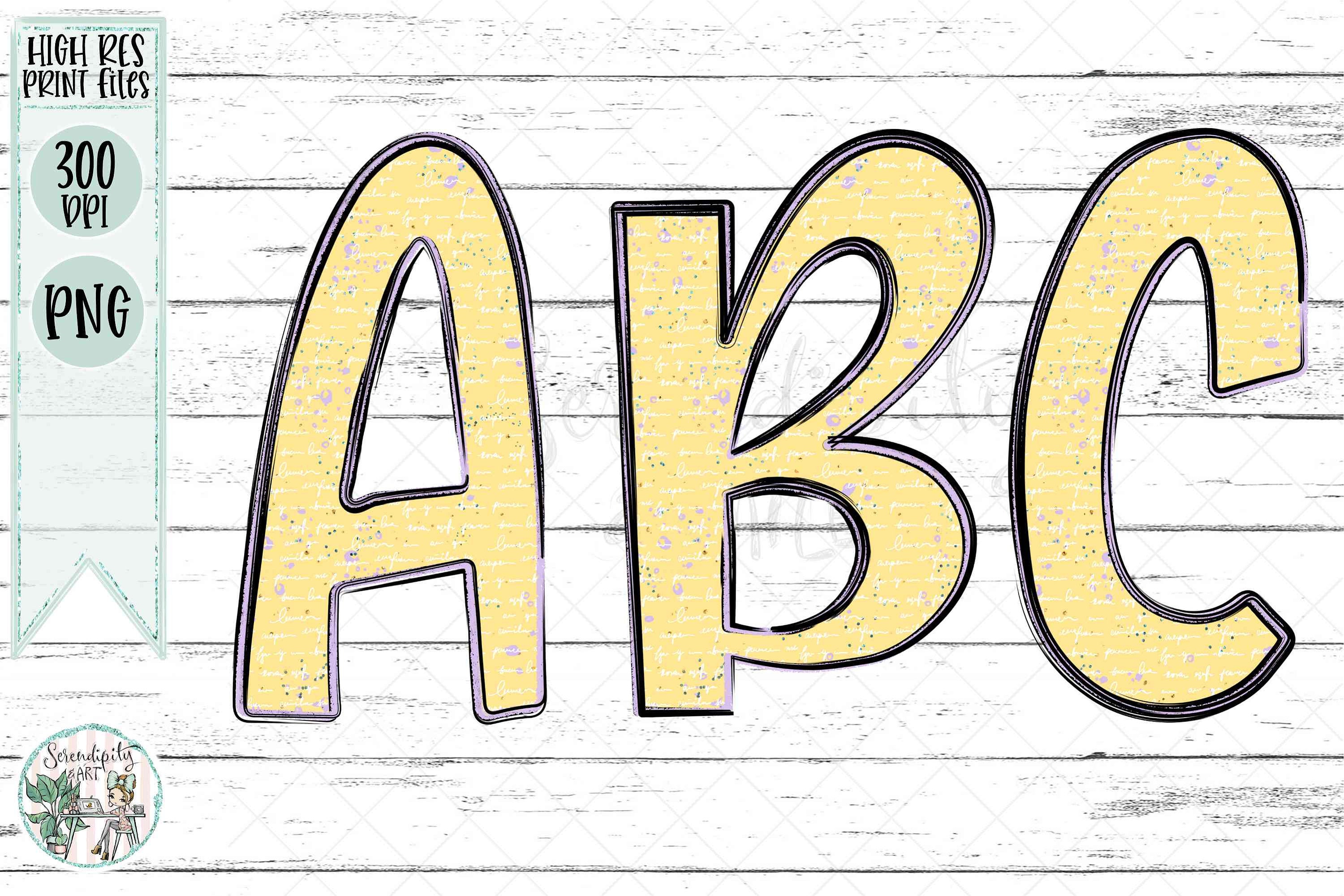 Easter Spring Doodle Alphabet Set - Accessories Included - PNG ...