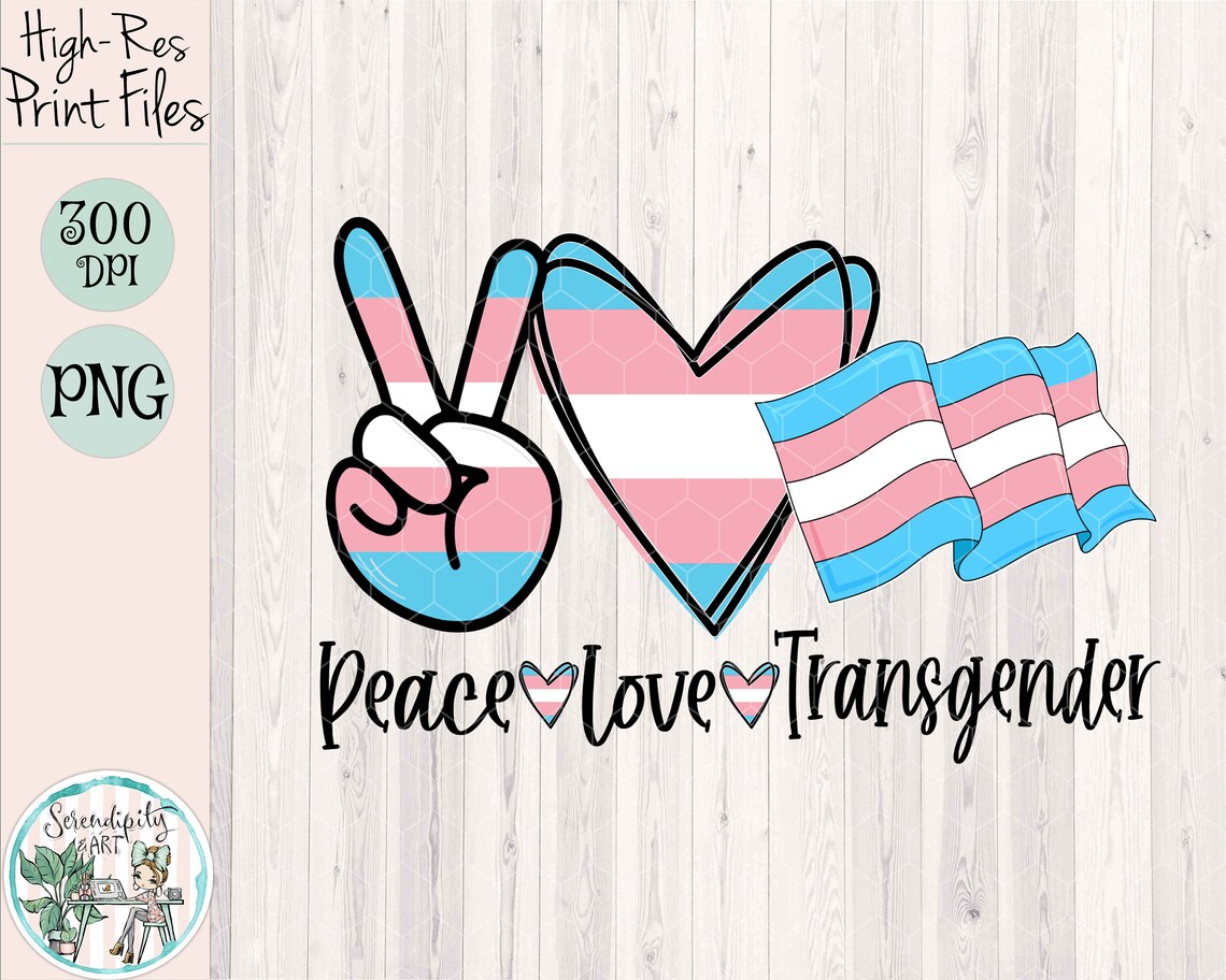 Peace Love Transgender LGBTQ Flag PNG Sublimation - Etsy