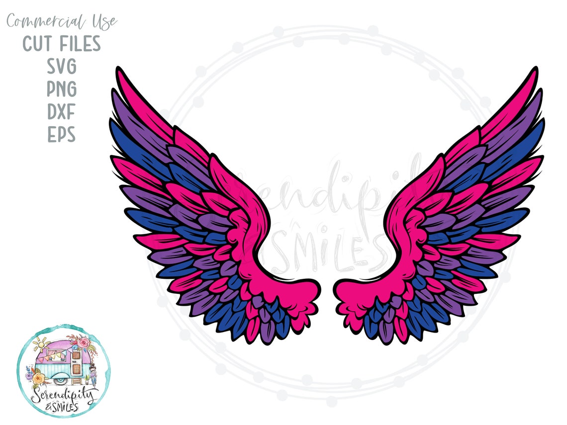 Bisexual Pride Wings - Svg - Png - Dfx - Eps Files for Cutting Machines ...