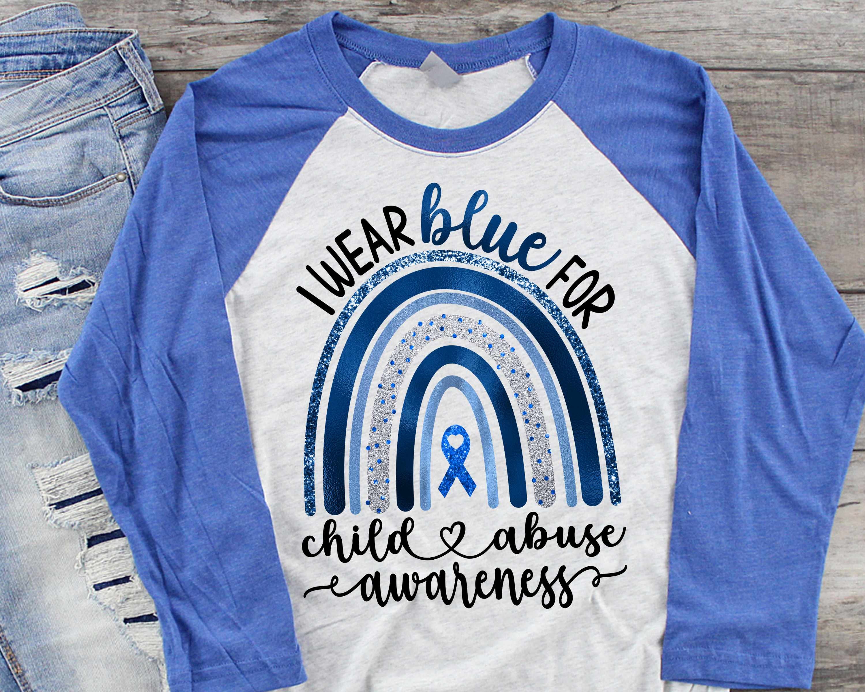 I Wear Blue for Child Abuse Awareness - PNG - Sublimation - Watercolor ...