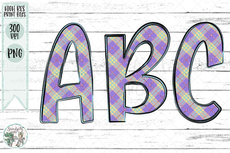 Easter Spring Doodle Alphabet Set Accessories Included PNG - Etsy