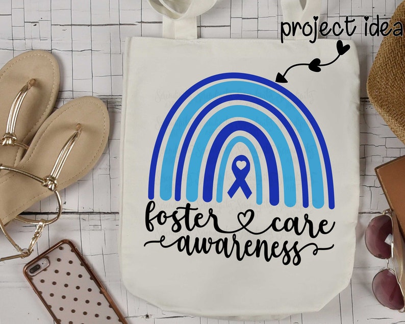 Foster Care Awareness Boho Rainbow - Svg - Png - Dfx - Eps Files for ...