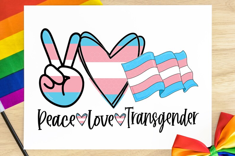 Peace Love Transgender LGBTQ Flag PNG Sublimation - Etsy