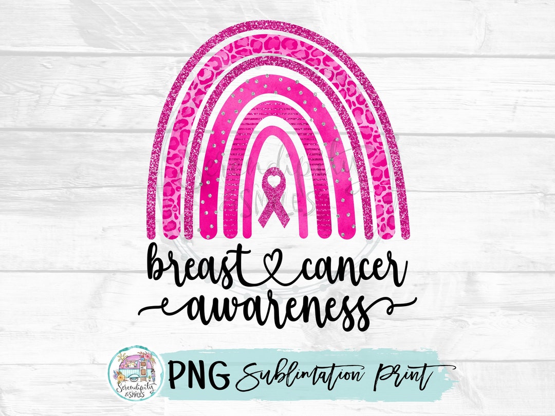 Pink Boho Rainbow - Leopard - Breast Cancer Awareness - PNG ...