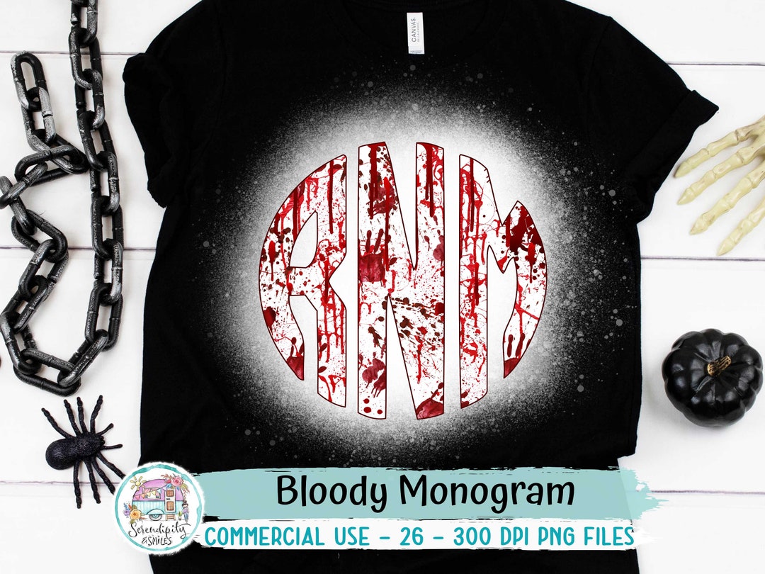 Bloody Monogram Alpha Set - PNG - Sublimation or Print - Digital ...