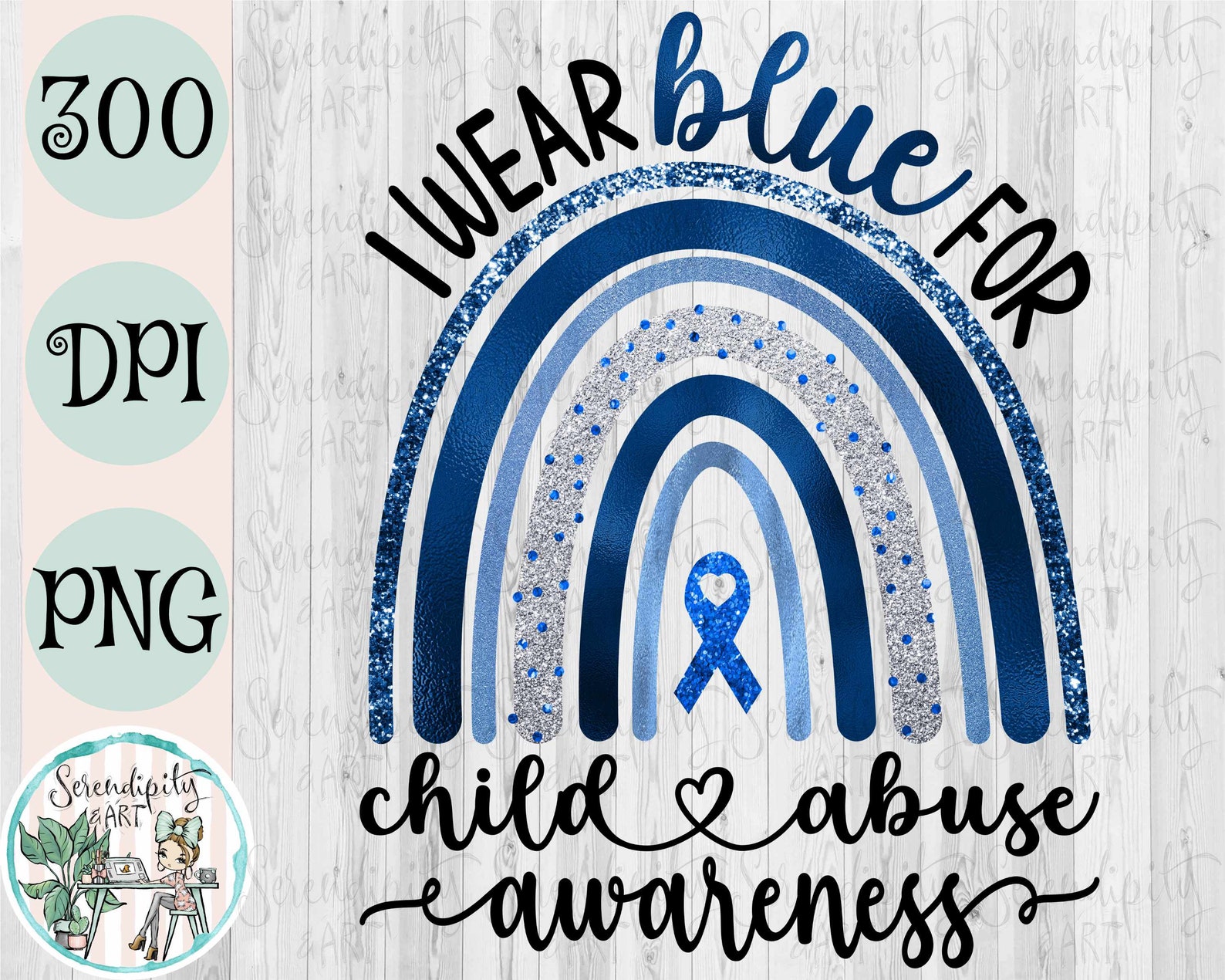 I Wear Blue for Child Abuse Awareness - PNG - Sublimation - Watercolor ...