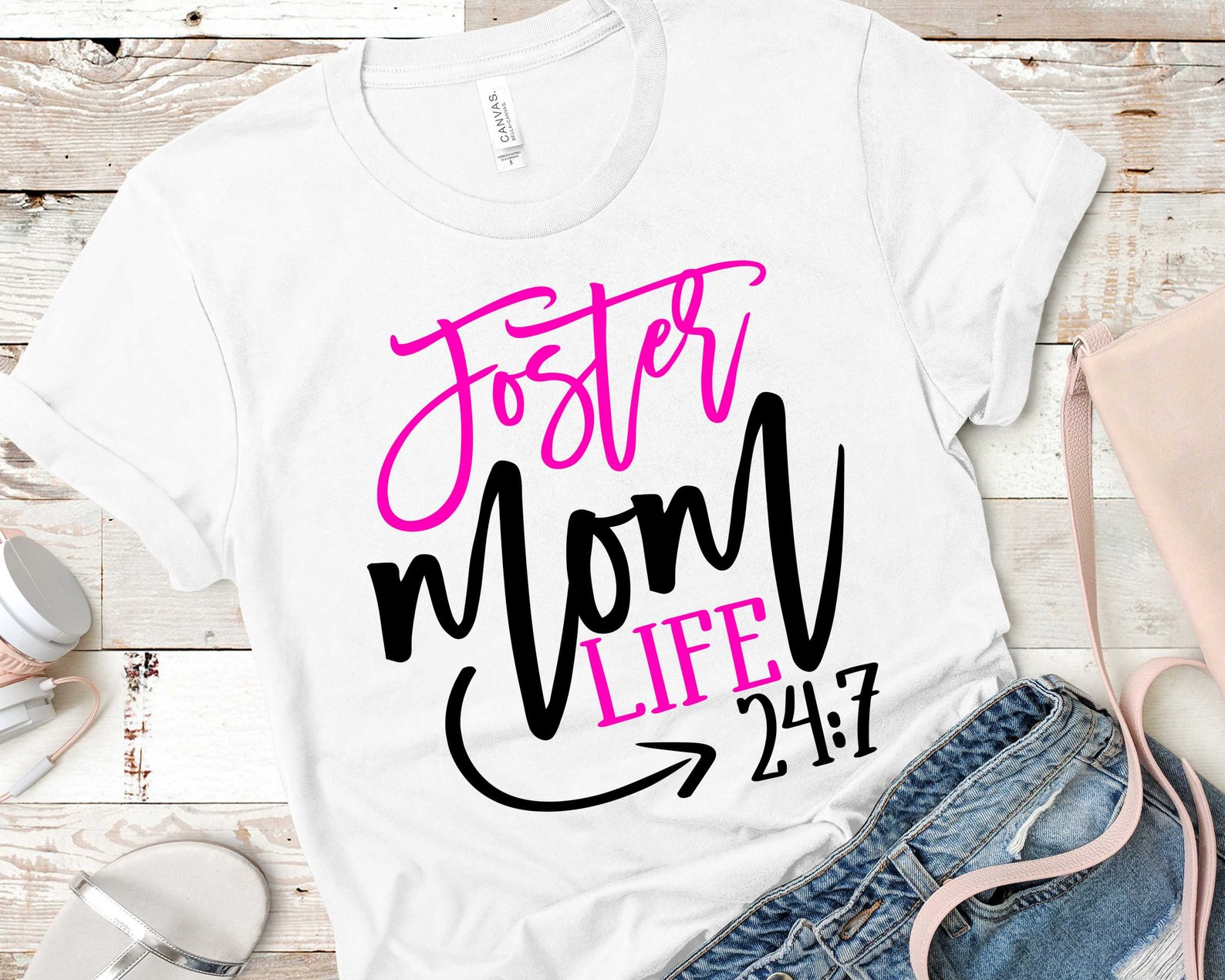Foster Mom Life 24:7 svg png dfx eps Files for Cutting | Etsy