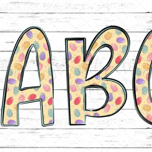 Easter Spring Doodle Alphabet Set - Accessories Included - PNG ...