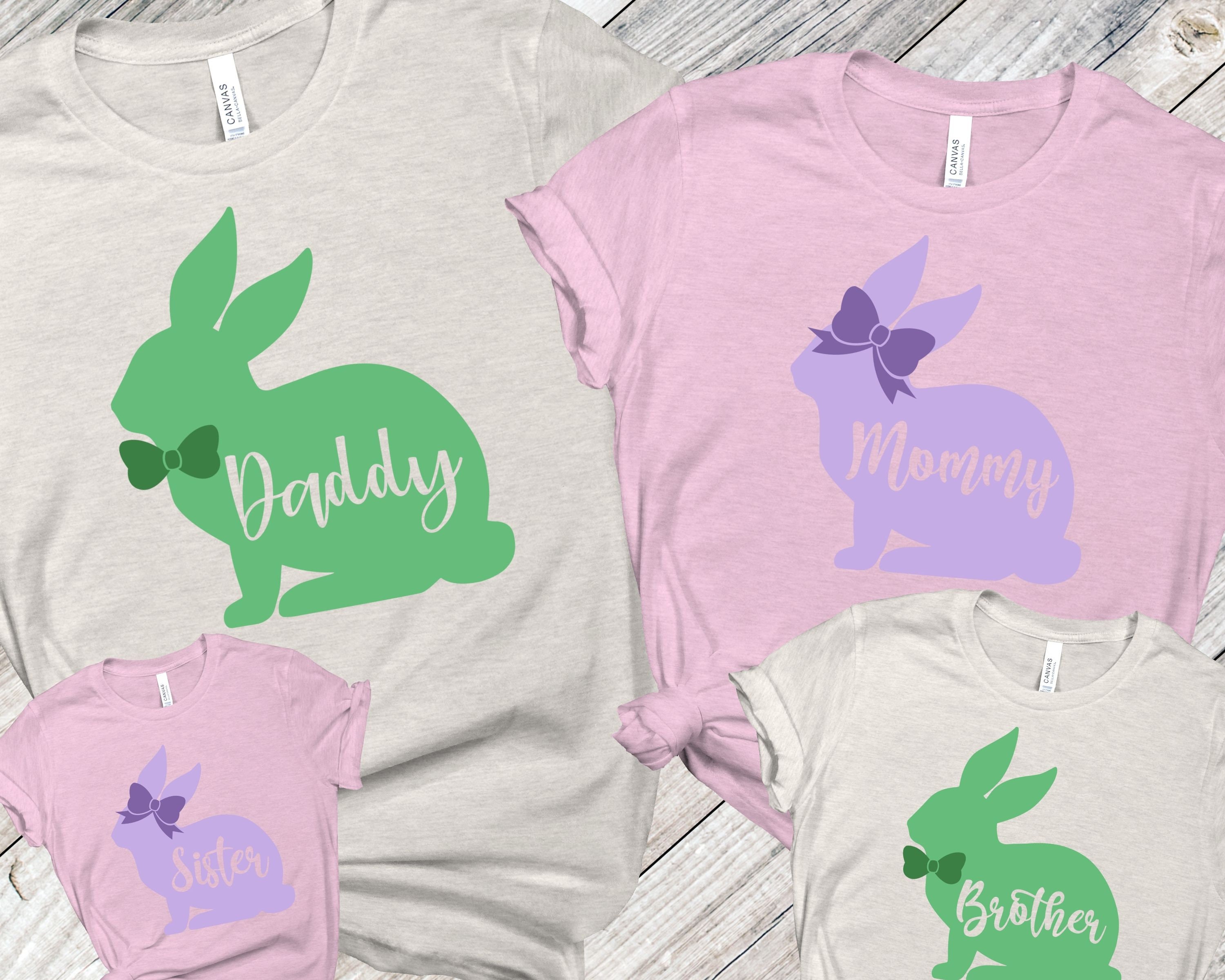 Family Bunnies Svg Png Dfx Eps Files for Cutting | Etsy