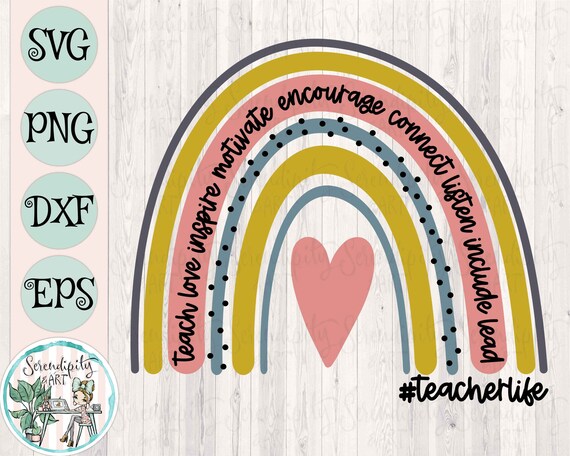 Teacher Life Boho Rainbow Svg Png Dfx Eps Files for - Etsy