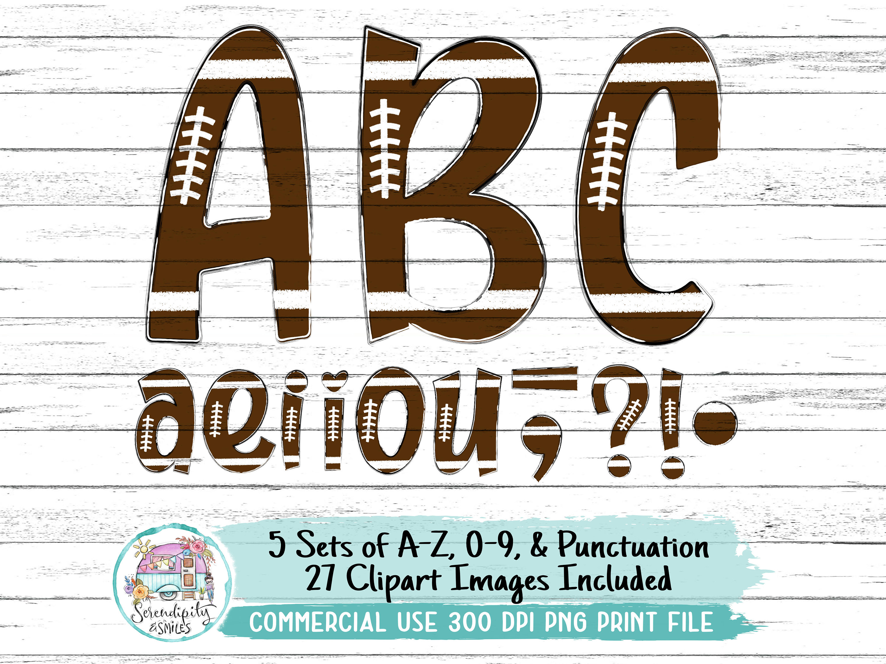 Football Doodle Alphabet Number Punctuation Set Clipart - Etsy