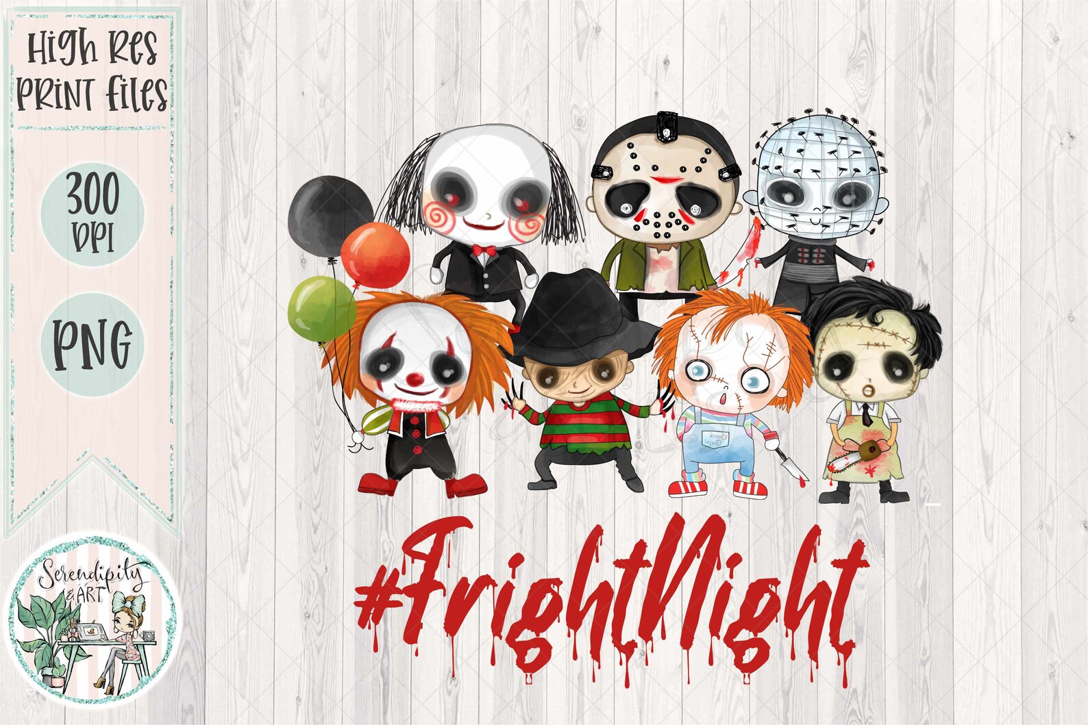 Fright Night - 80s Horror Boys - PNG - Sublimation or Print - Digital ...