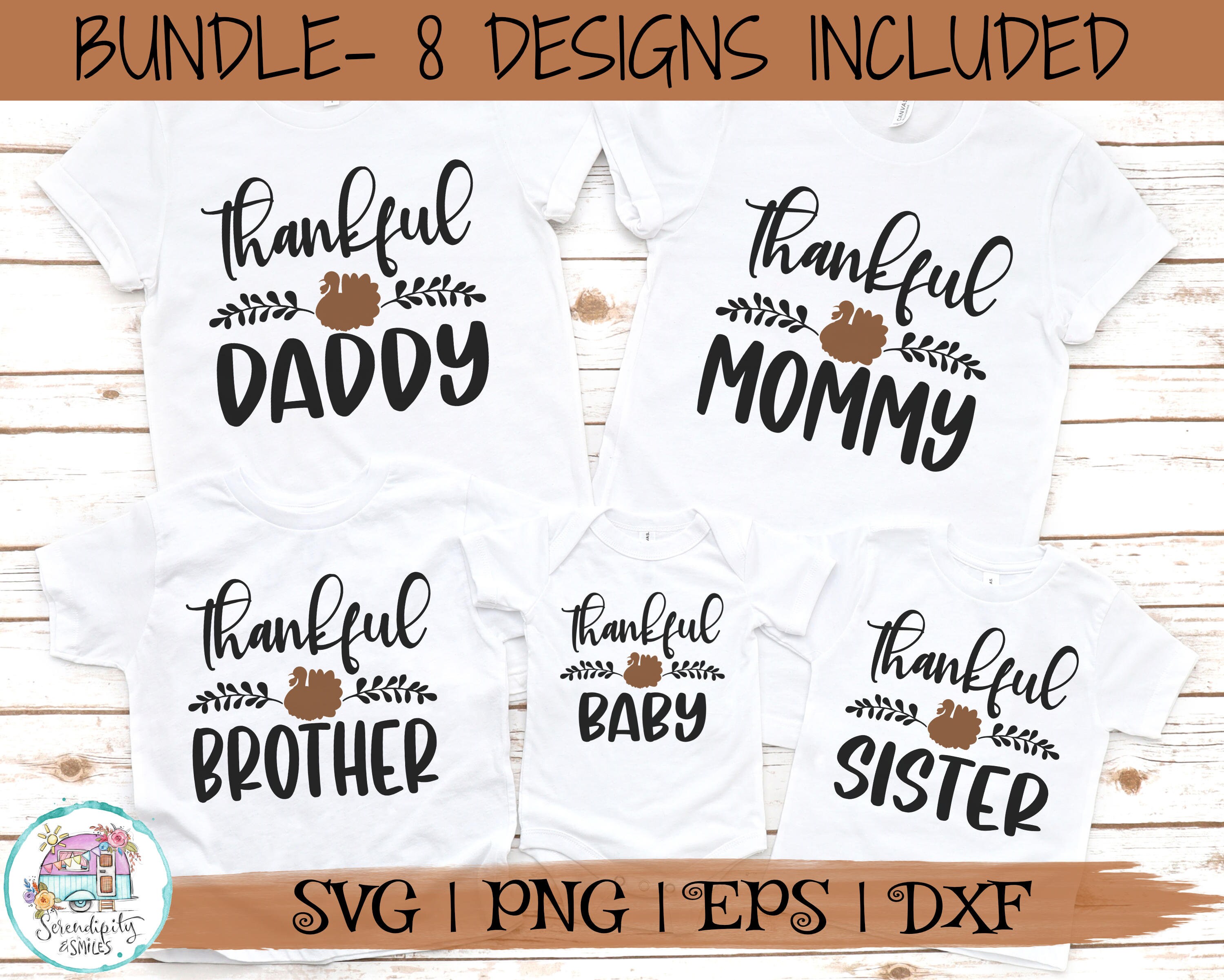 Thankful Family Bundle Svg-png-dfx-eps Files for Cutting - Etsy