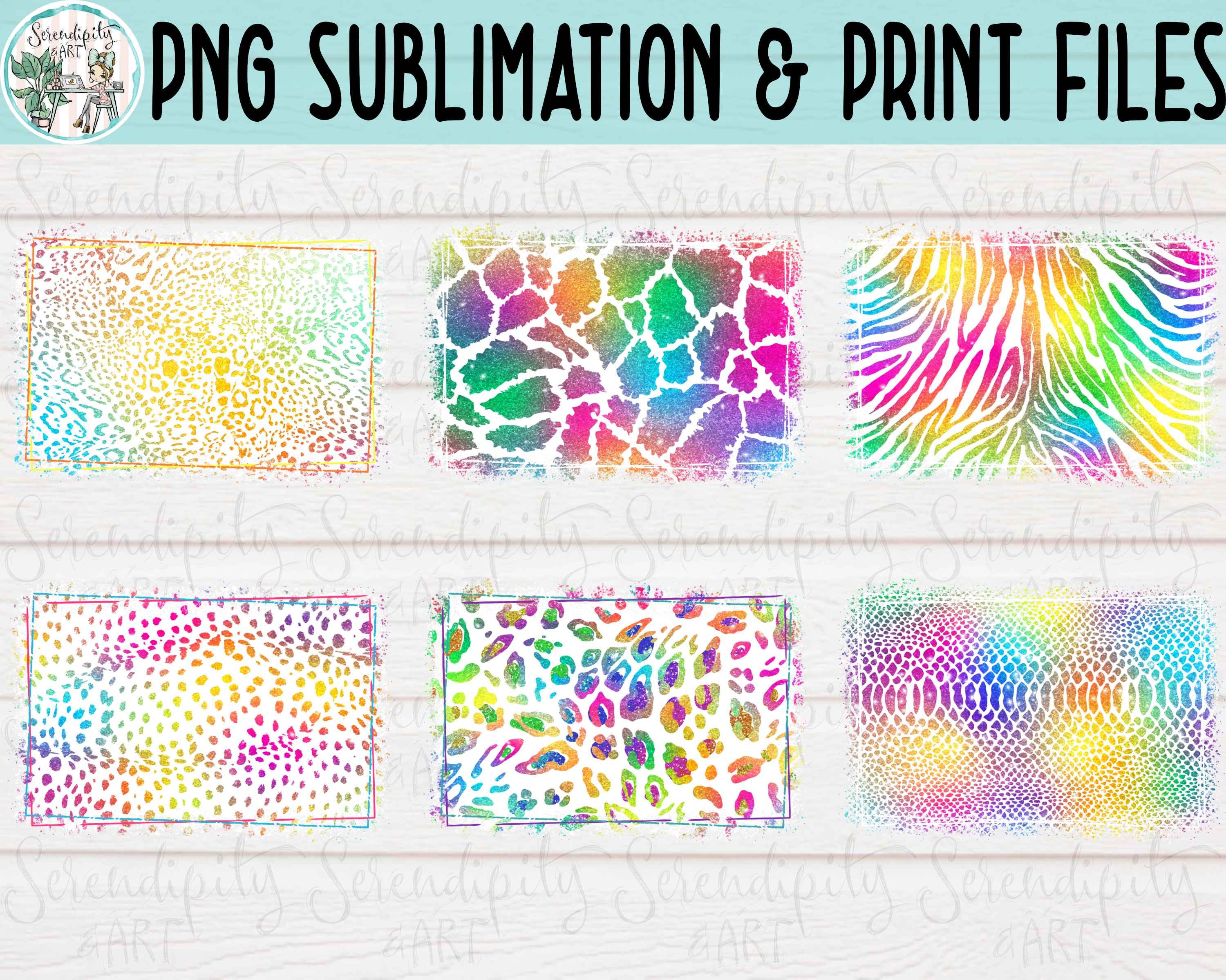 Rainbow Animal Print Background Bundle 1 PNG Elements | Etsy