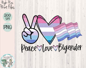 Peace Love Transgender LGBTQ Flag PNG Sublimation - Etsy