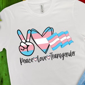 Peace Love Transgender - LGBTQ Flag - PNG - Sublimation - Digital ...