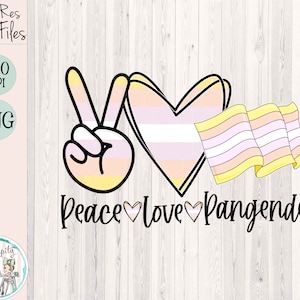 Peace Love Pangender - LGBTQ Flag - PNG - Sublimation - Digital ...