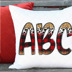 Doodle Alphabet and Number Set - Buffalo Plaid - Leopard - Glitter ...