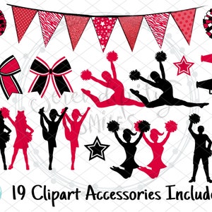 Cheerleading Doodle Alphabet Set - Red - Accessories Included - PNG ...