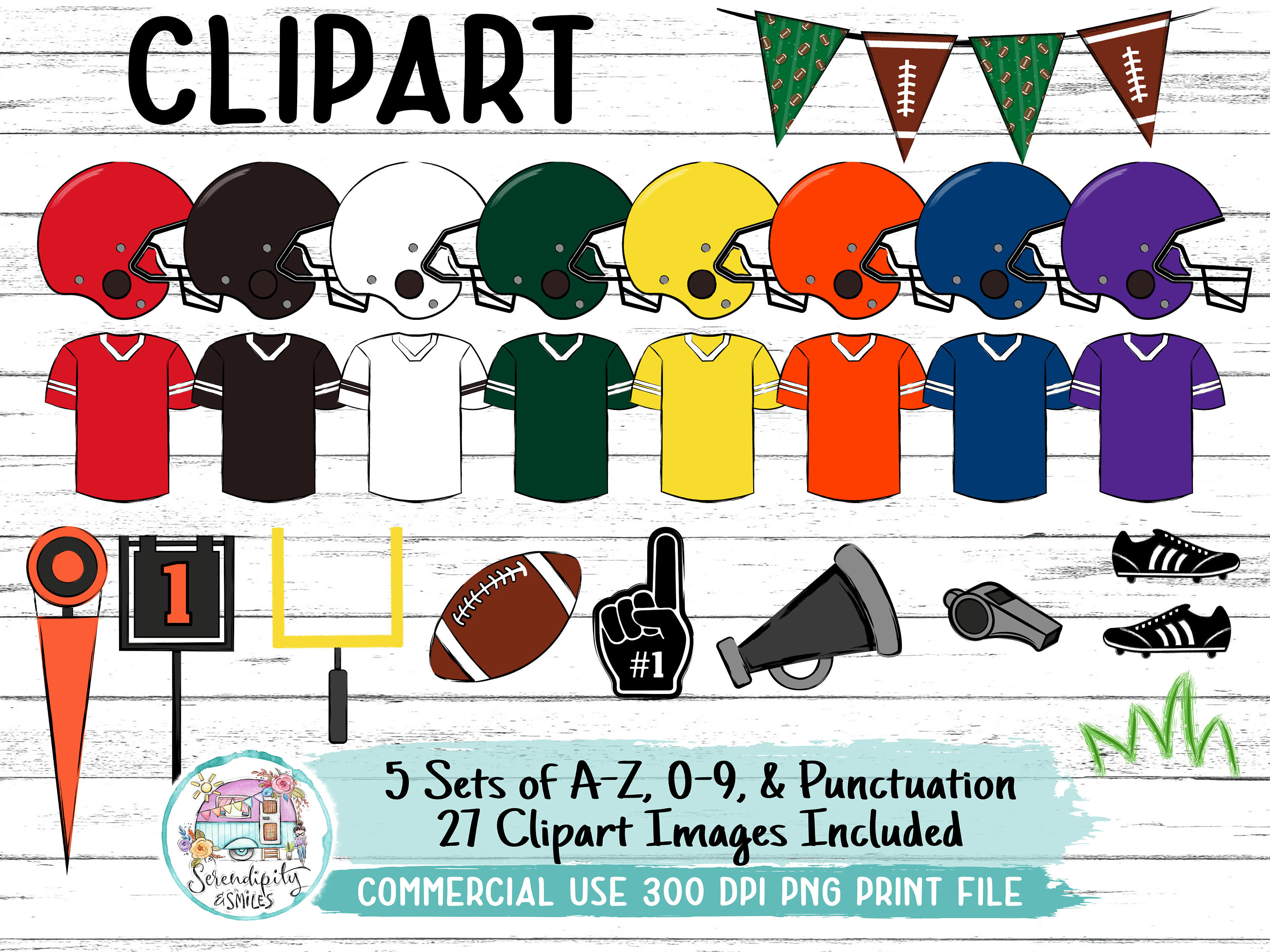 Football Doodle Alphabet Number Punctuation Set Clipart - Etsy