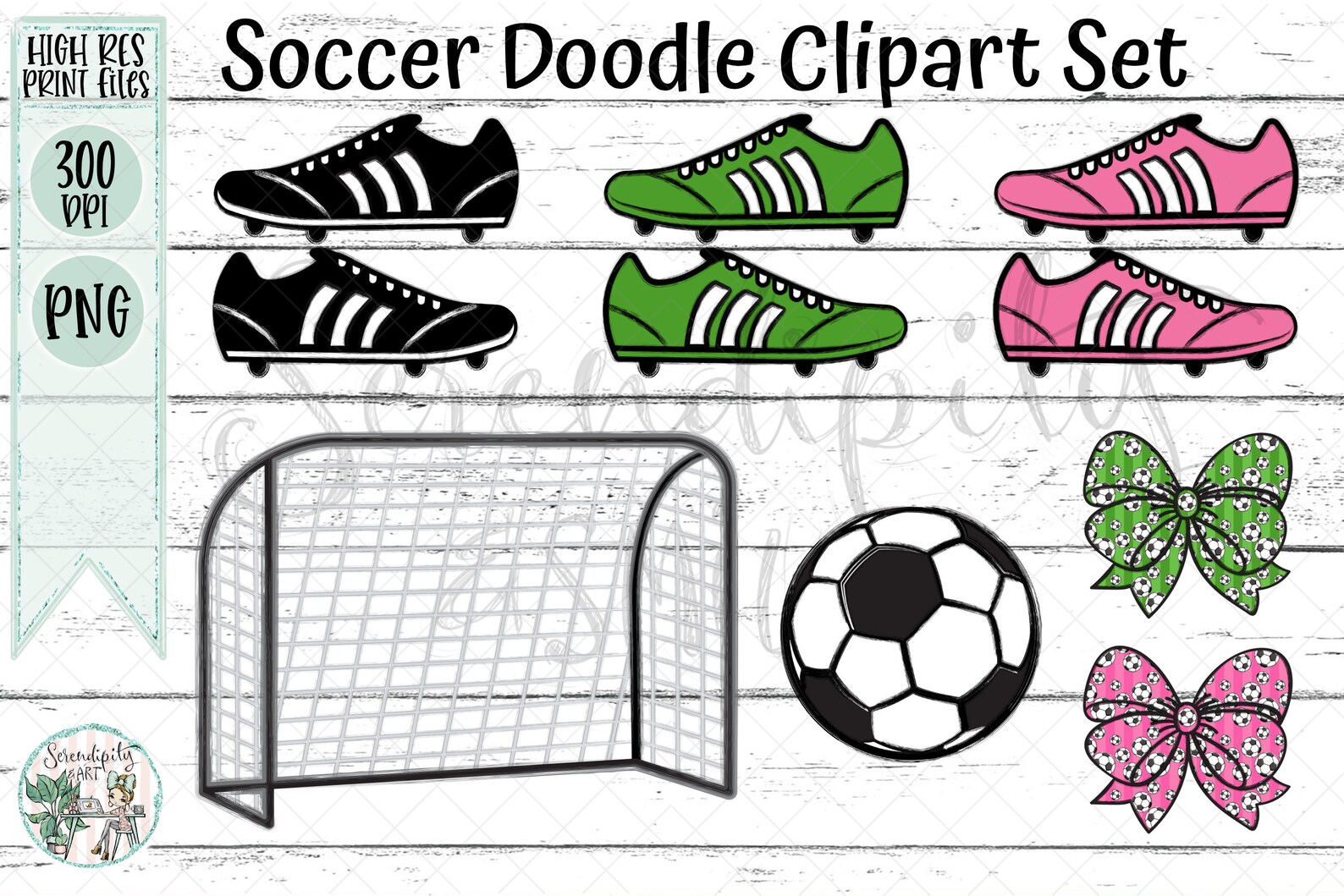 Soccer Doodle Alphabet Set Clipart Accessories Included | Etsy