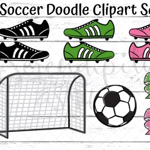Soccer Doodle Alphabet Set - Clipart Accessories Included - PNG ...