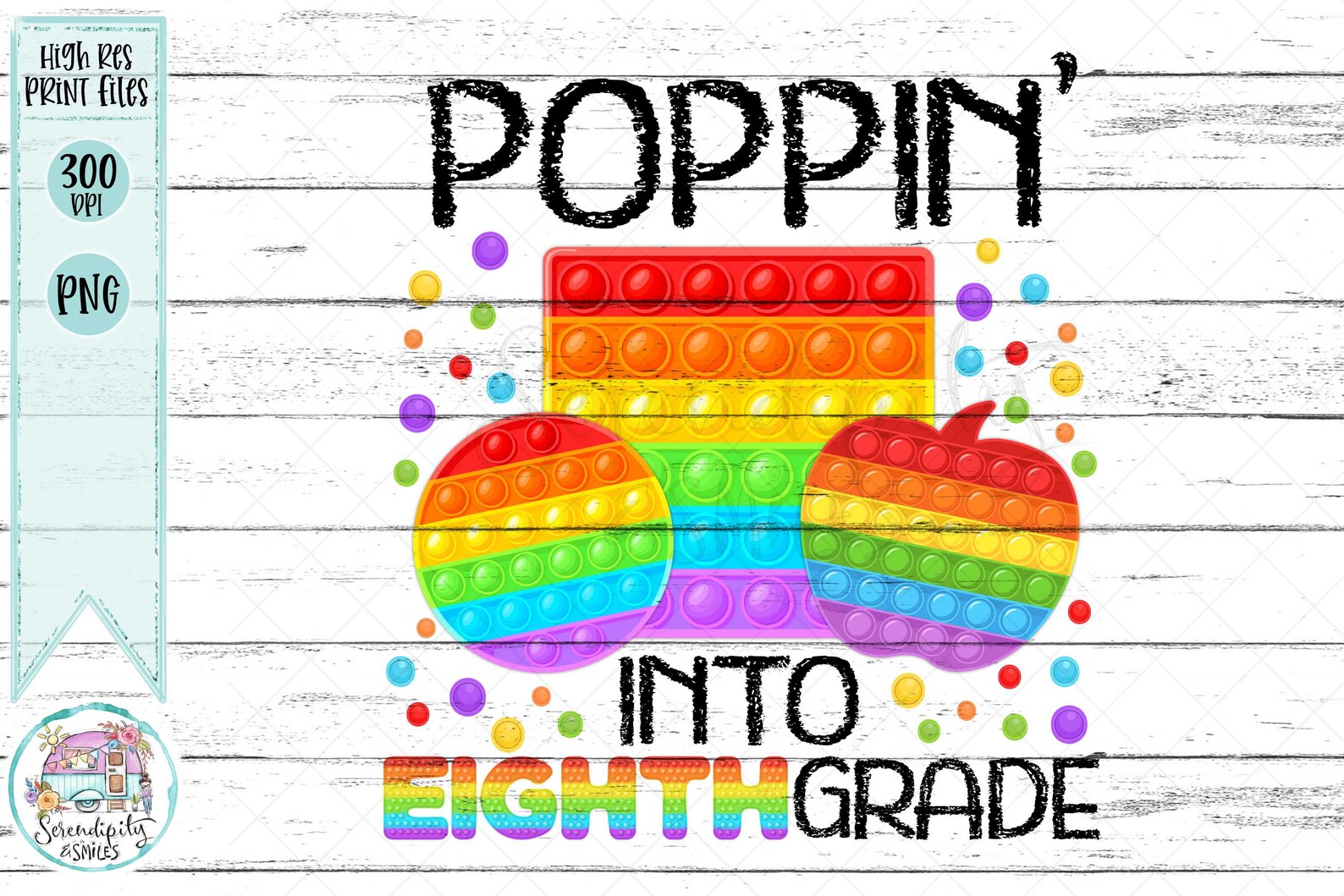 Poppin' Into Eighth Grade PNG Sublimation Digital - Etsy