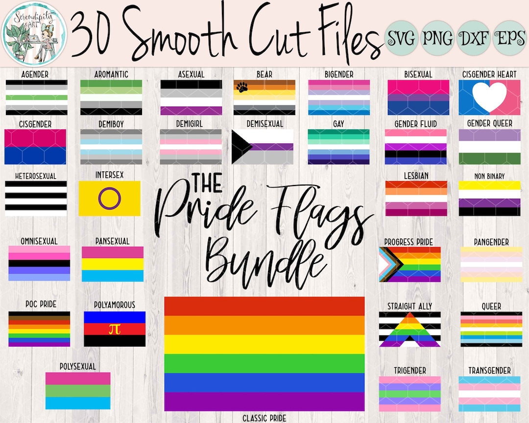 The Pride Flags Bundle - 30 Designs - SVG - PNG - Digital Cut Files ...