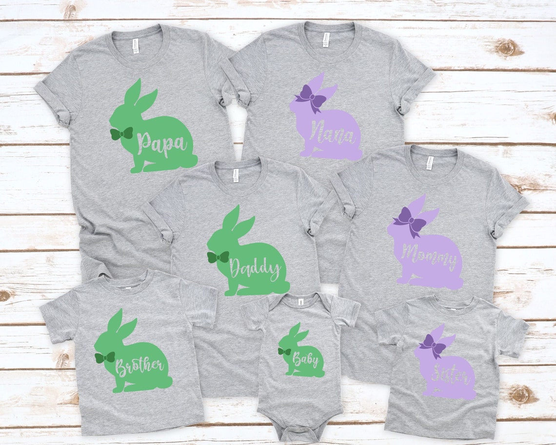 Family Bunnies Svg Png Dfx Eps Files for Cutting | Etsy