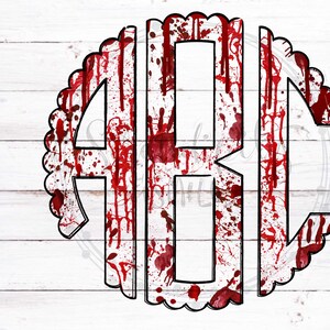Bloody Doodle Scallop Monogram Alpha Set - PNG - Sublimation or Print ...