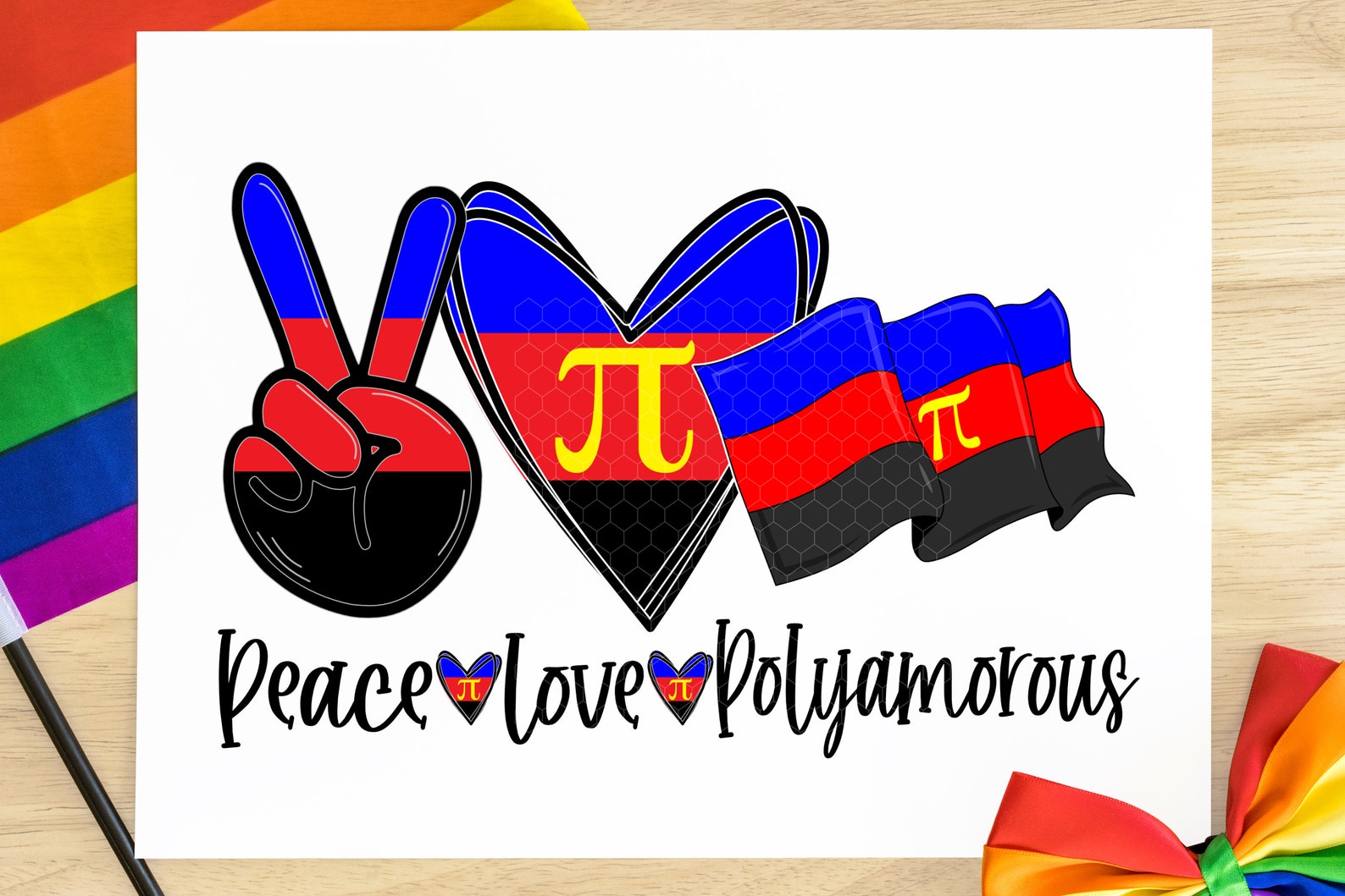 Peace Love Polyamorous LGBTQ Flag PNG Sublimation - Etsy