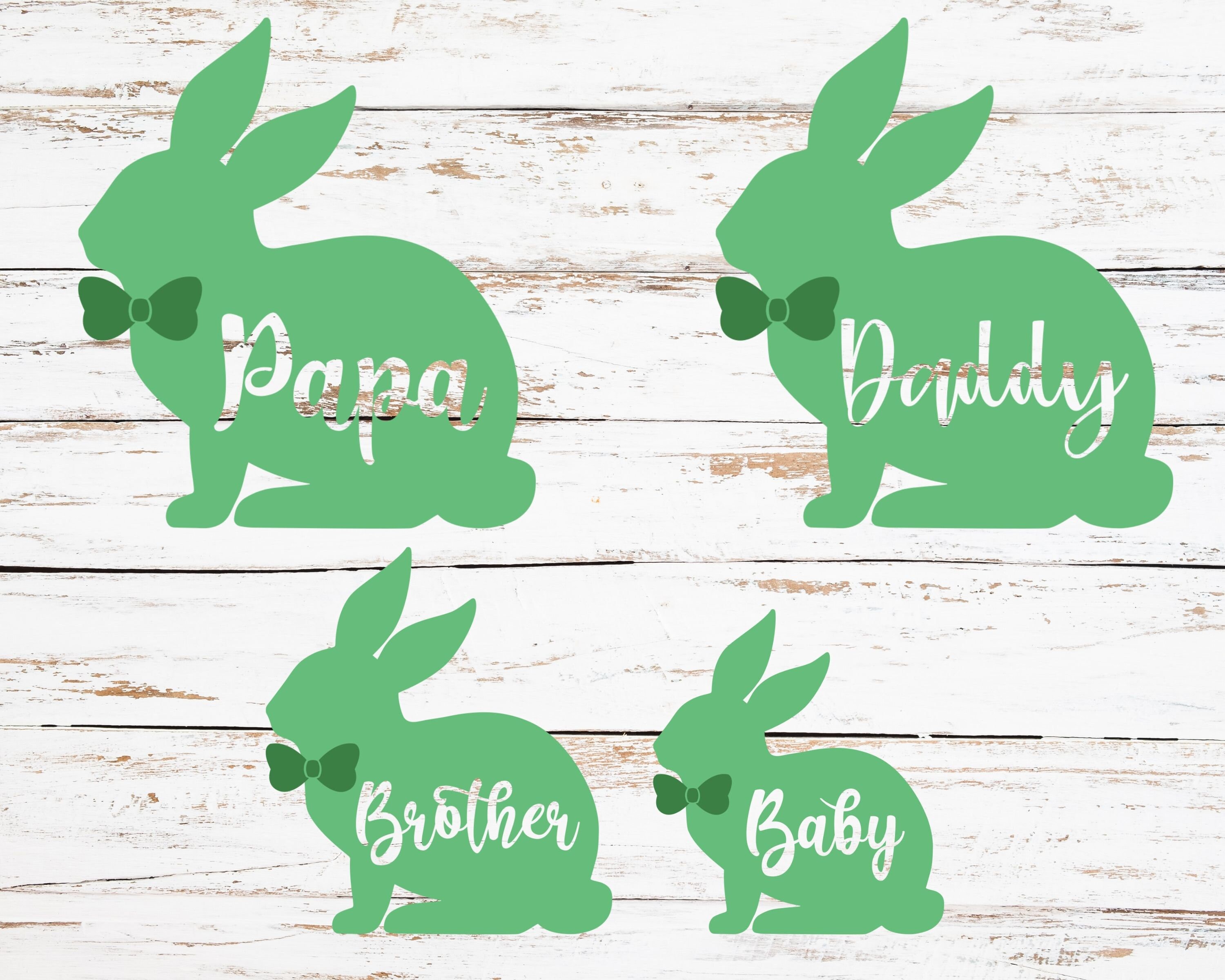 Family Bunnies Svg Png Dfx Eps Files for Cutting | Etsy