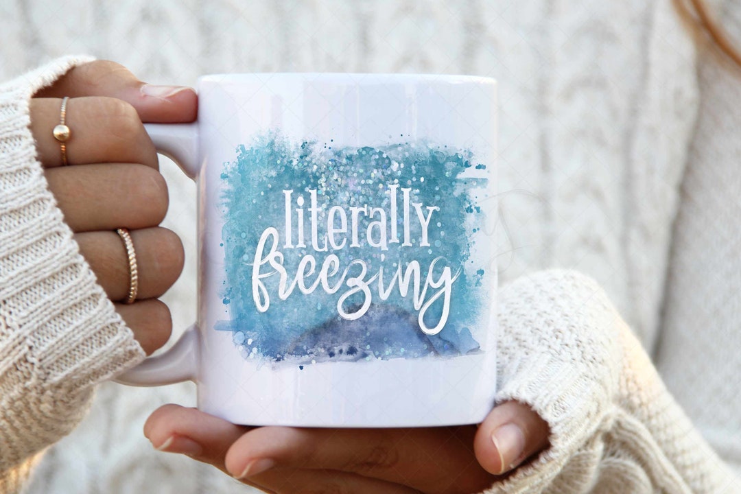 Literally Freezing - Blue Glitter Snowflake - PNG - Sublimation or ...