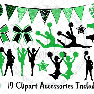 Cheerleading Doodle Alphabet Set - Green and Black - Accessories ...