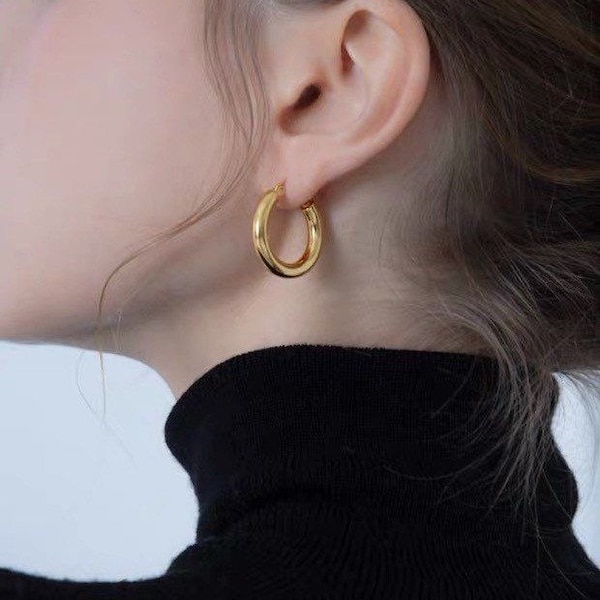 18k Gold Earrings - Etsy