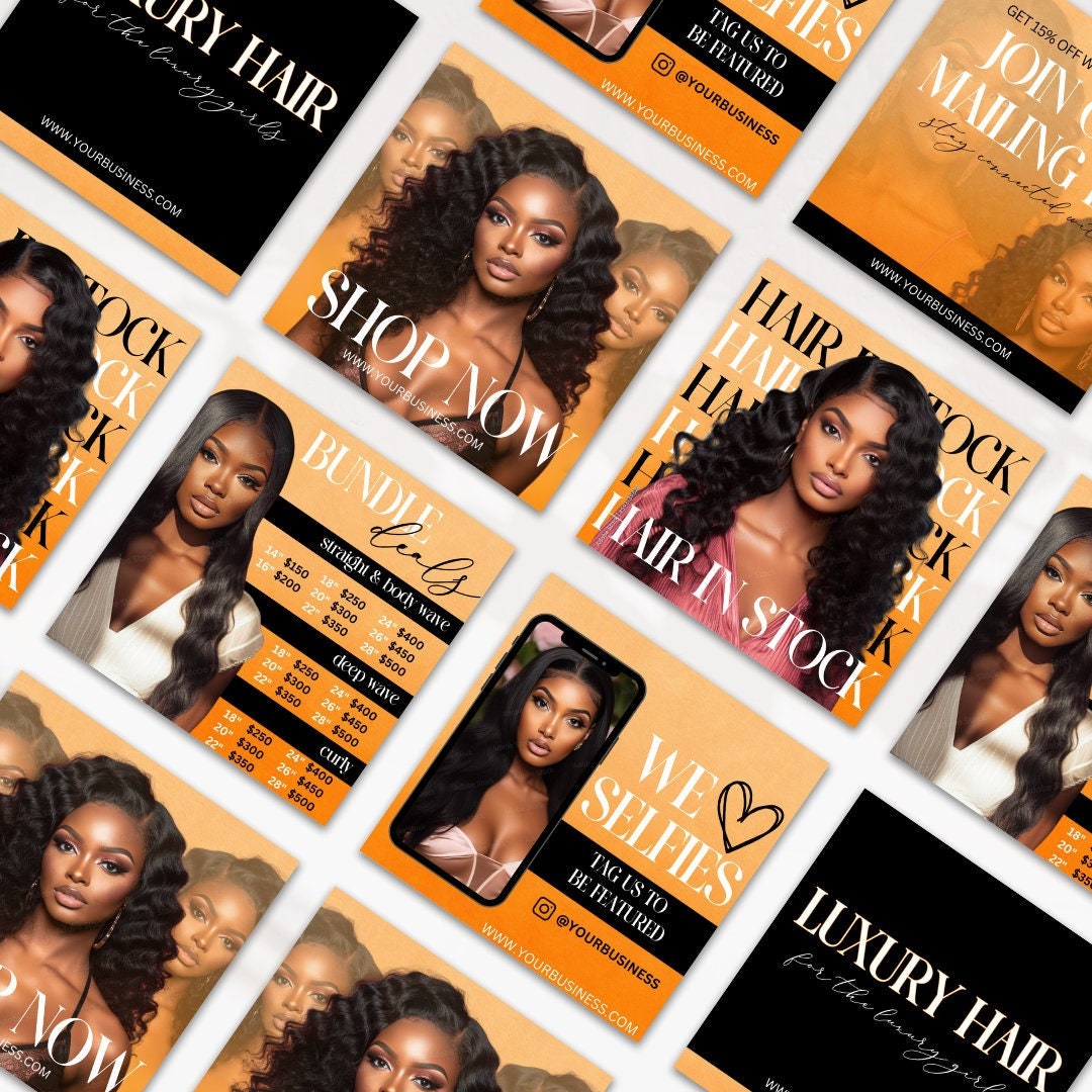 6 Editable Hair Flyers - Etsy