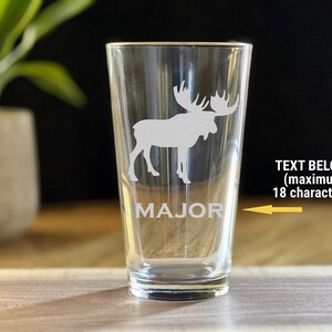 Set of 2 MOOSE Glasses - ETCHED Whiskey, Pint, Wine Customizable MOOSE ...