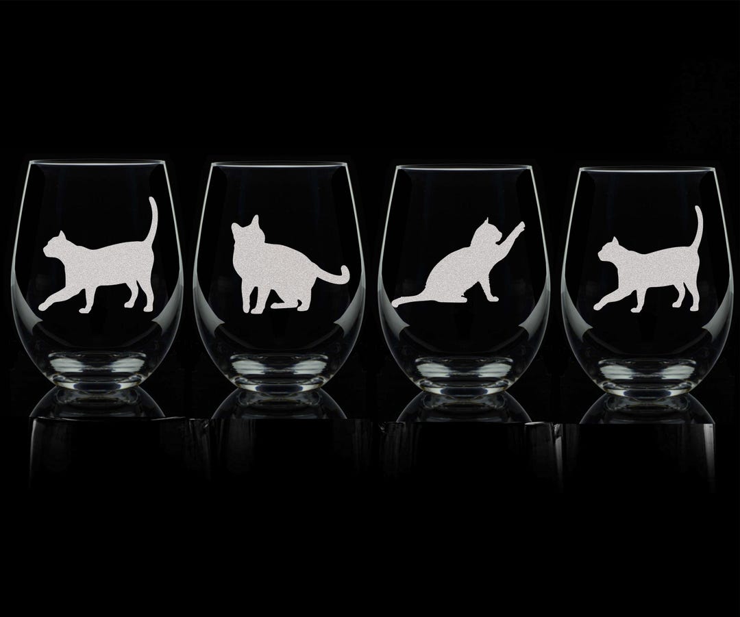 Cat Glass / Cat Themed Wine Glass / Cat Whiskey Glass - Cat Gift Ideas ...